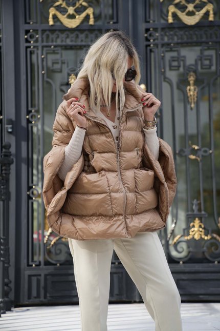 SKX-001 Puff Cloak Nude Kadın Pelerin Panço | SHOEMOL Ayakkabı & Çanta ...